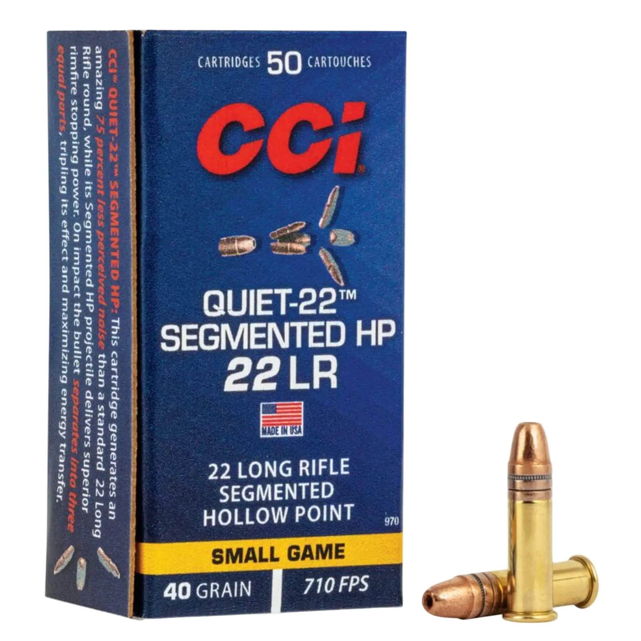 CCI 22LR 40Gr Quiet Segmented Hollow Point 710Fps Ammo – Holt's Gun Shop